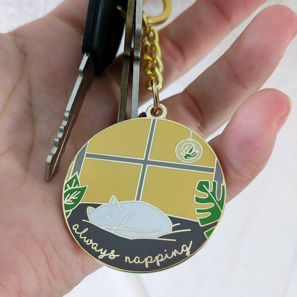 Always Napping Keychain - Cat Napping and Sleepytime - Etsy
