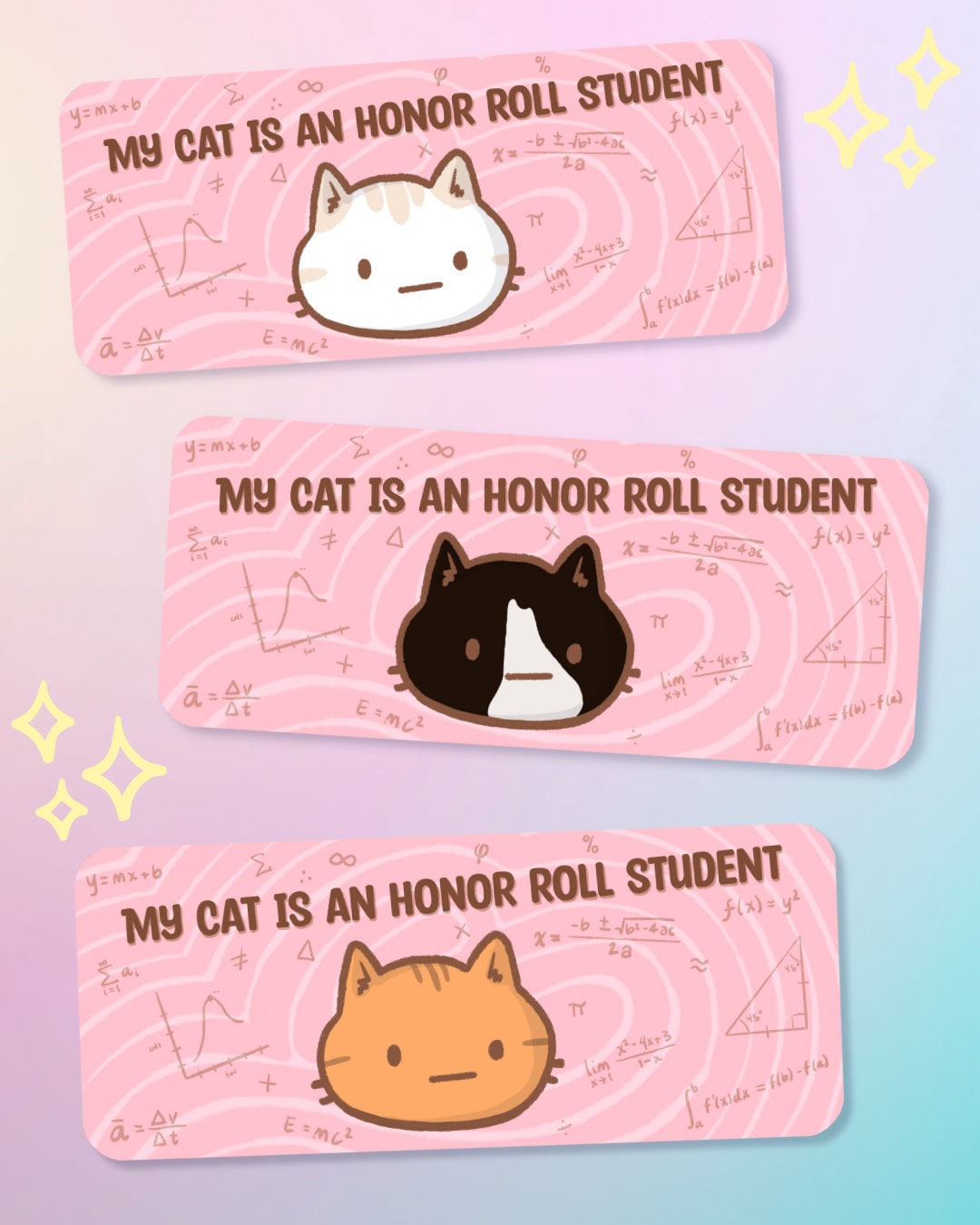 Honor Roll Cat - Magnetic Bumper Sticker! - Etsy
