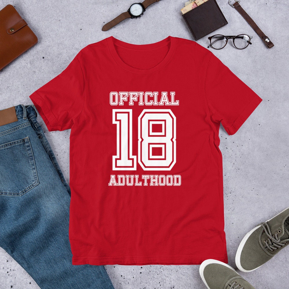 Official 18 Adulthood T-shirt | Young Adult Birthday Gift - Etsy