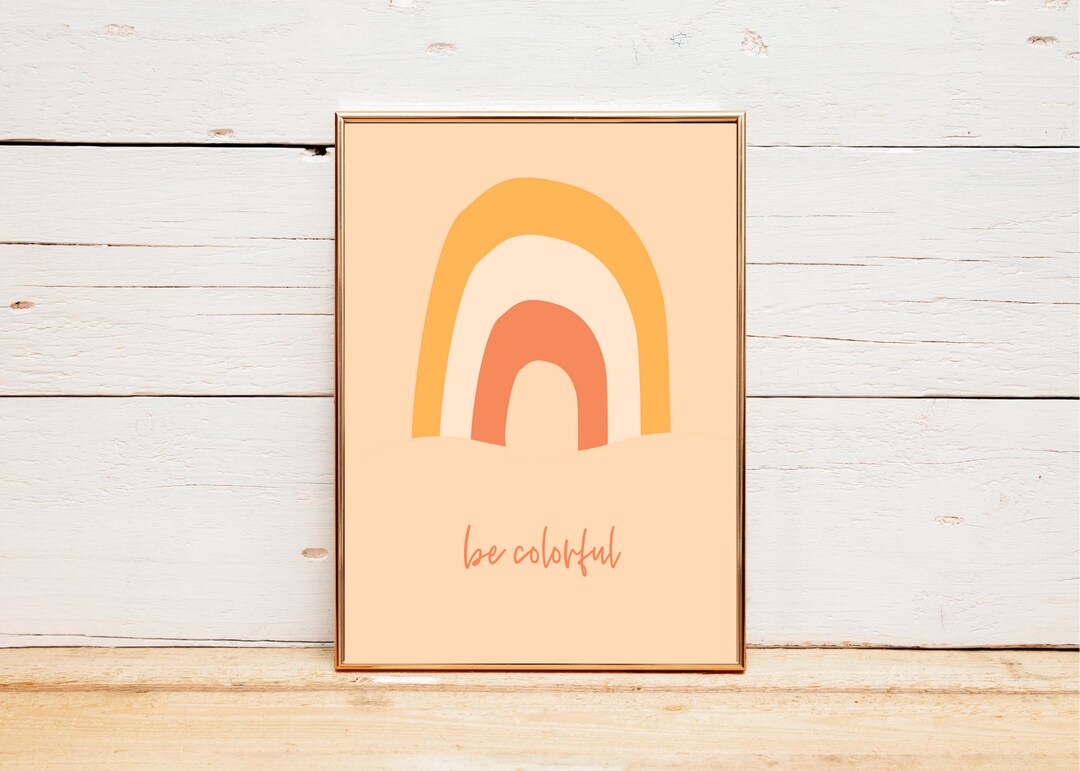 Be Colorful Rainbow Print | Happy Wall Décor | Abstract Rainbow Wall ...