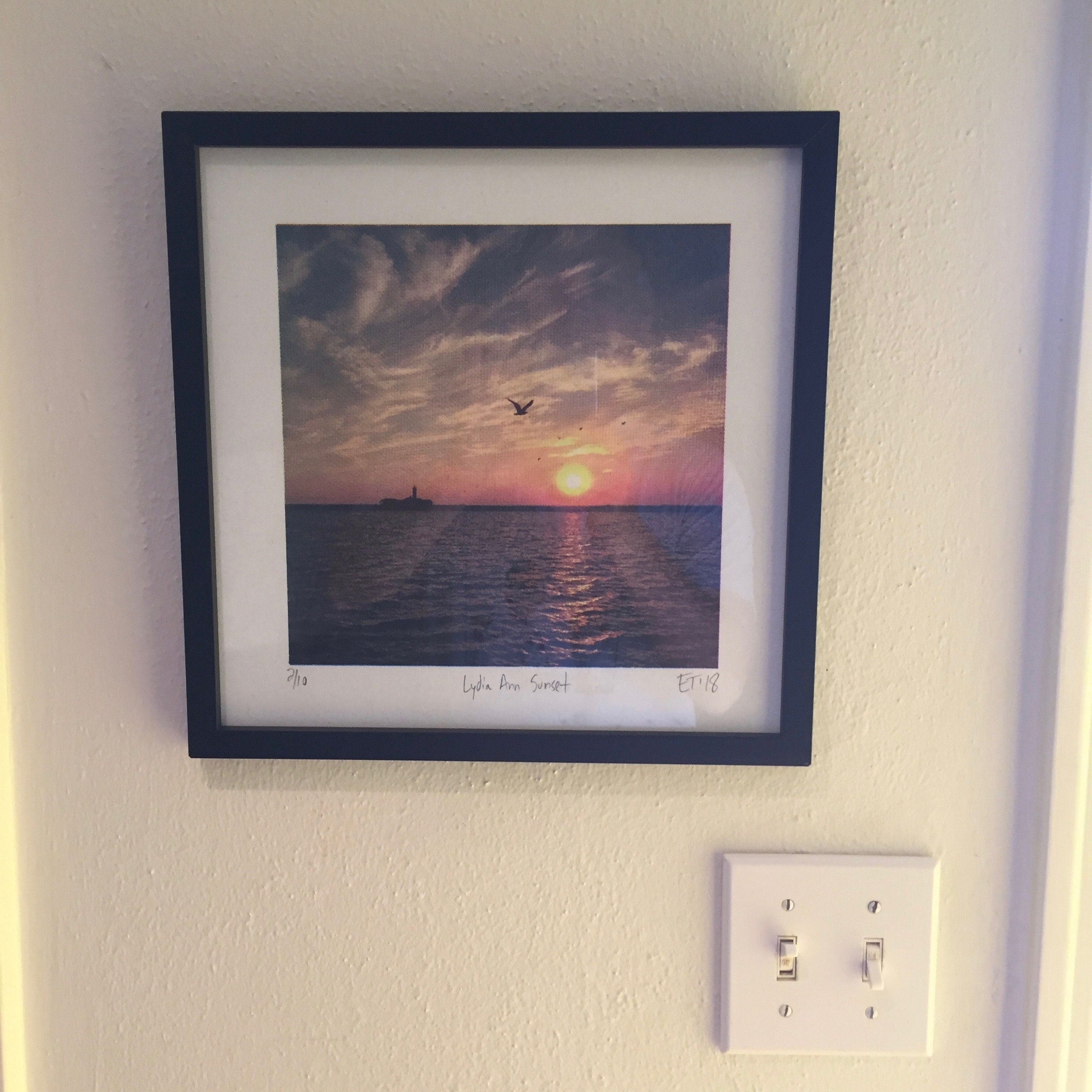 Lydia Ann Sunset Lighthouse Screen Print 12 X 12 - Etsy