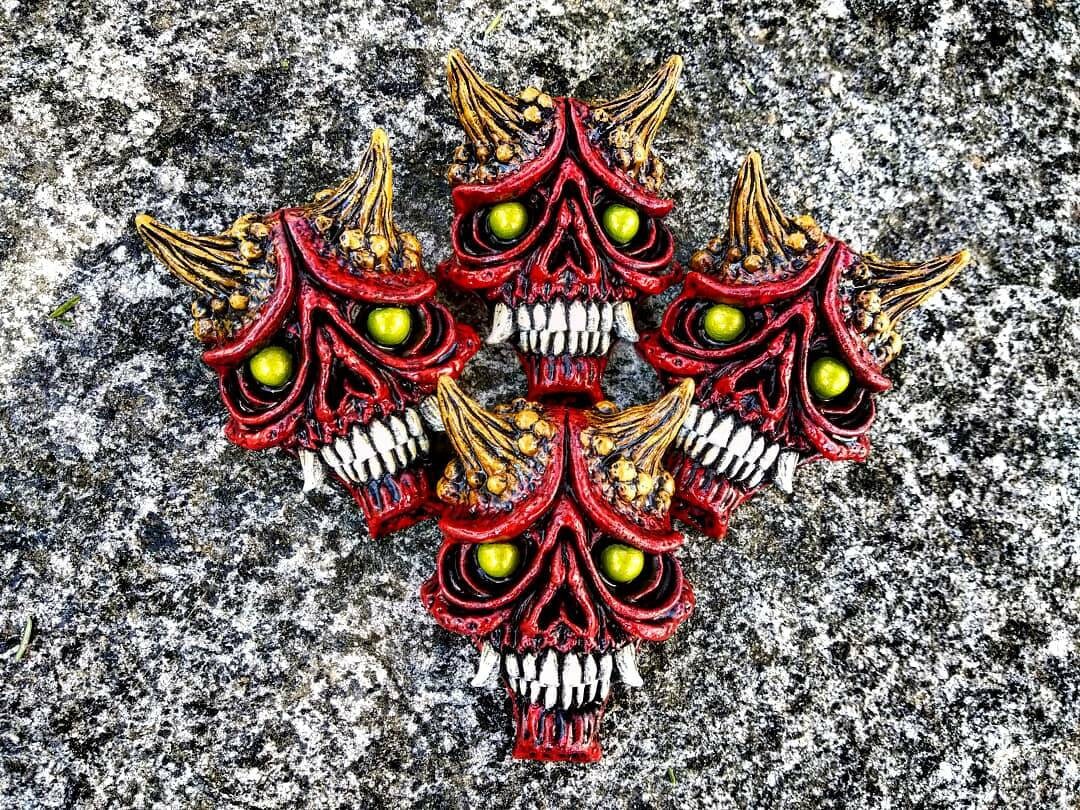 Oni Skull Magnet by Wicked Wall Masks - Etsy