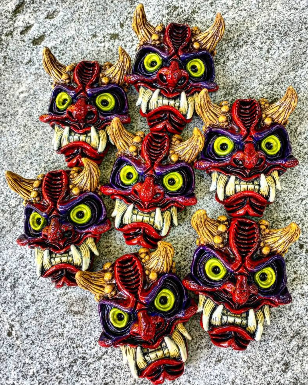 Oni Demon Refrigerator Magnet by Wicked Wall Masks - Etsy