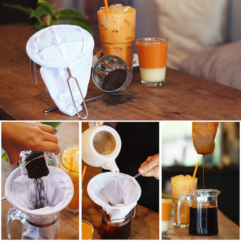 Thai Traditional Tea & Coffee Reusable Cloth Strainer Filter 2 - Etsy