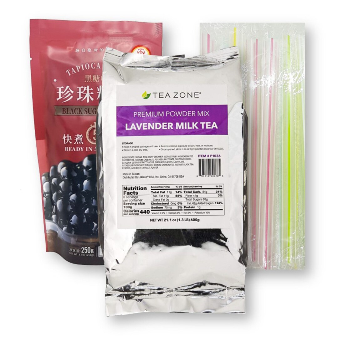 Tea Zone Boba Lavender Milk Tea Bubble Tea Kit With Wufuyuan Black ...