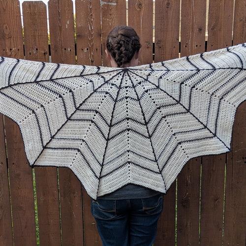 Black Shawl Cape Spider Web Crochet Boho Lace Shawl With | Etsy
