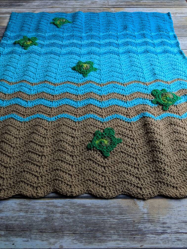 Sea Turtle Blanket Crochet Pattern Sea Turtle Gifts Beach | Etsy UK