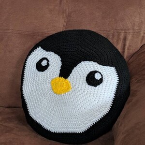 Penguin Pillow Crochet Pillow Pattern, Crochet Pattern, Pillow Cover ...