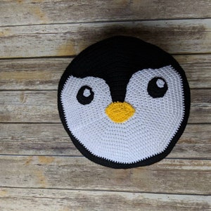 Penguin Pillow Crochet Pillow Pattern, Crochet Pattern, Pillow Cover ...