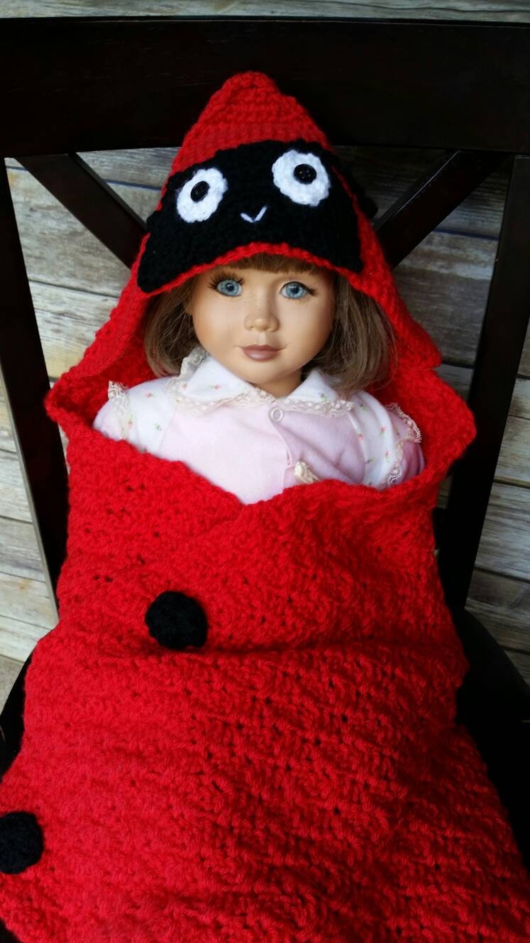 Ladybug Hooded Blanket Crochet Pattern | Etsy
