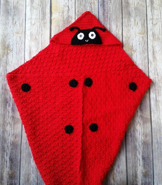 Ladybug Hooded Blanket Crochet Pattern | Etsy