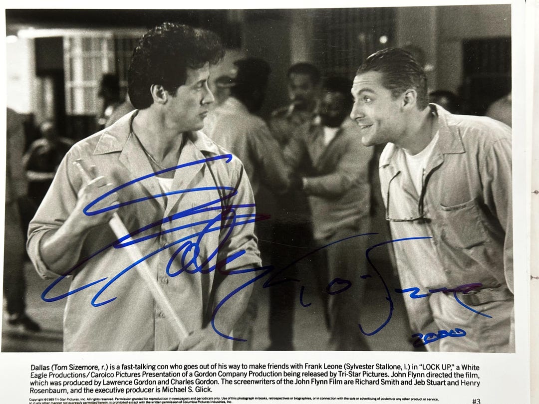 Sylvester Stallone & Tom Sizemore Signed Prison Break 8x10 Photo. Rocky ...
