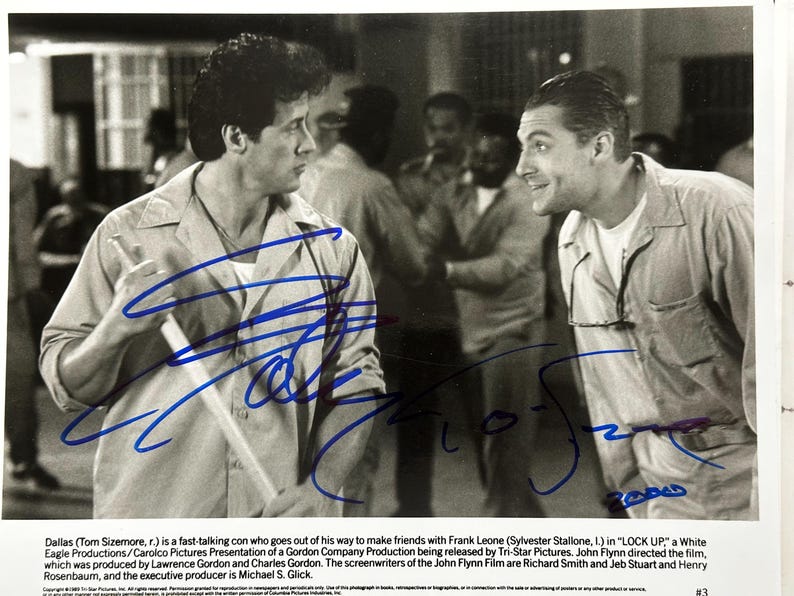 Sylvester Stallone & Tom Sizemore Signed Prison Break 8x10 Photo. Rocky ...