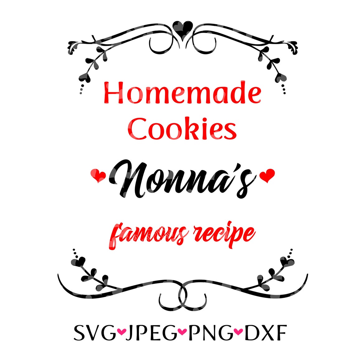 Nonna's Homemade Cookies Famous Recipe SVG DXF Cut Files - Etsy