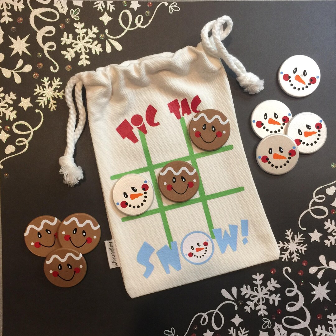 Tic Tac Snow Game Board Snowman Gingerbread SVG Cut File Project - Etsy