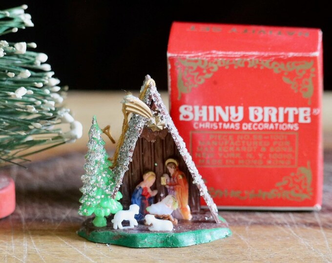 Mini Shiny Brite Nativity Set, Vintage Christmas Decor, Miniature ...