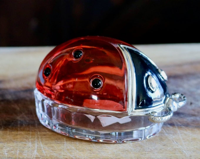 Vintage Crystal Ladybug Box, Cute Summer Decor, Lady Bug Ring Box, Made ...