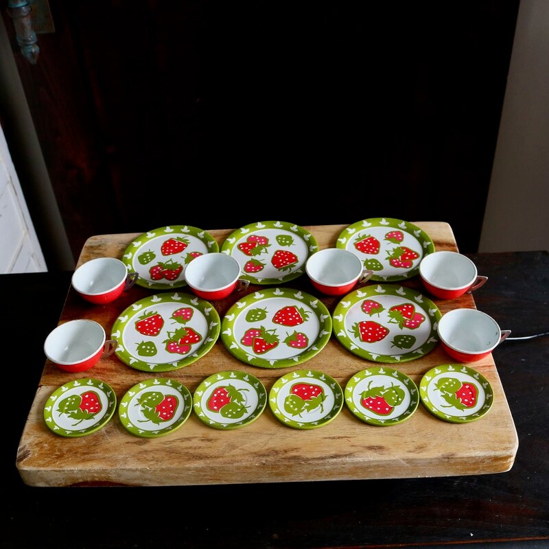 Strawberry Tea Set - Etsy