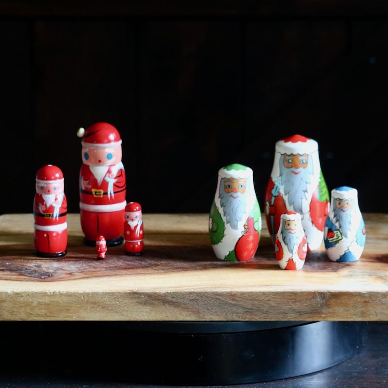 Santa Nesting Dolls - Etsy