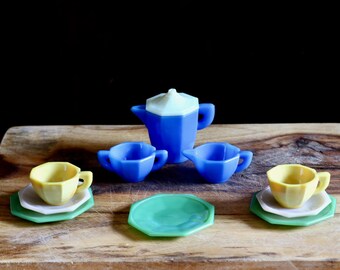 Akro Agate Tea Set - Etsy