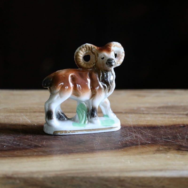 Porcelain Goat Figurine - Etsy