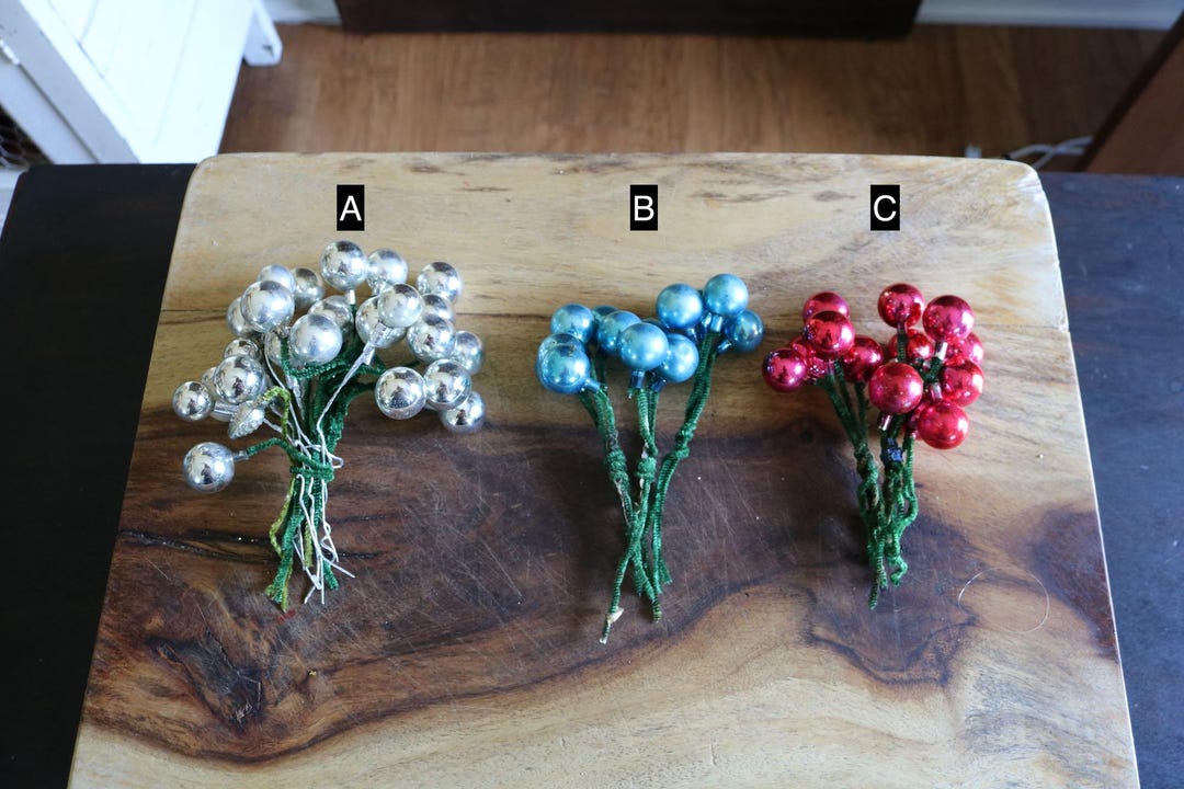 Kitschy Mercury Glass Ball Picks, Vintage Christmas Decor, CHOOSE ...