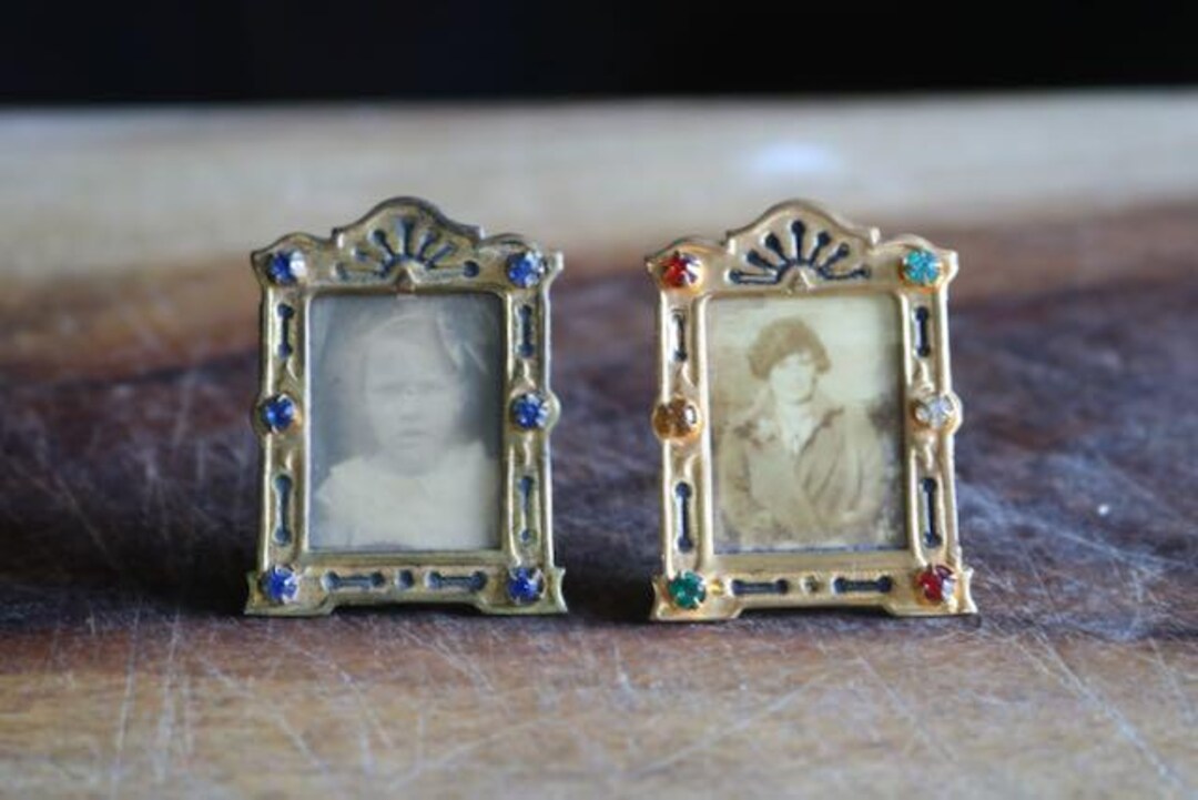 Antique Miniature Brass Picture Frame, Art Deco Easel Backed Photo ...