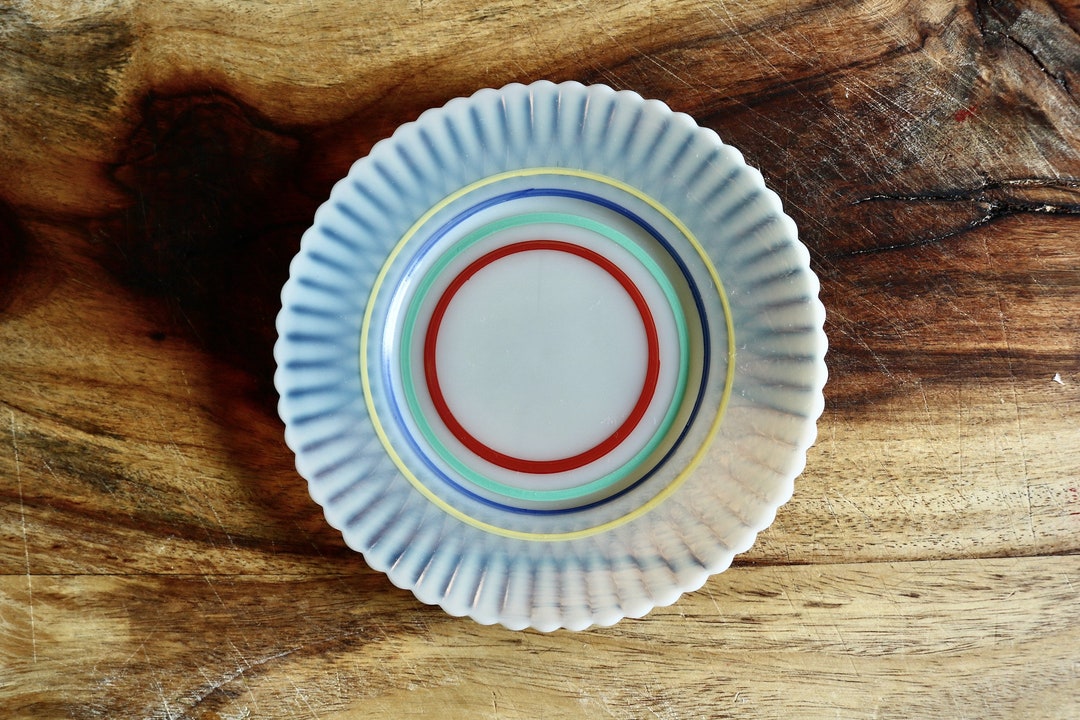 Vintage Macbeth Evans Petalware, 6 Primary Color Salad Plate, Retro ...