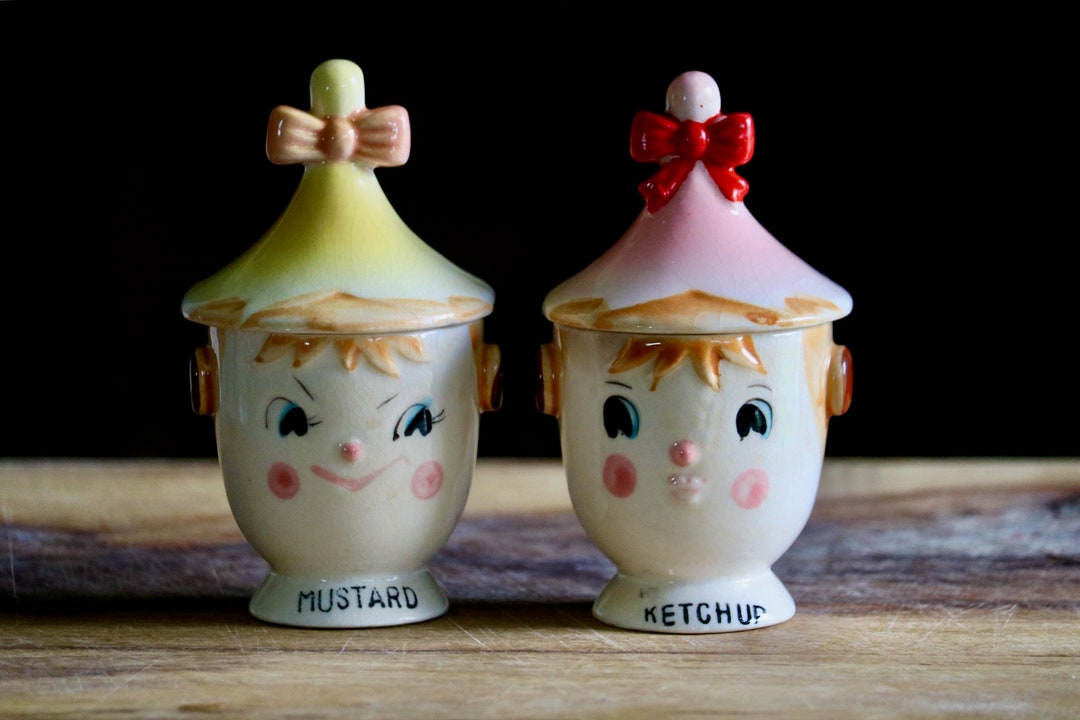 Vintage Kitschy Commodore Condiment Pots, Retro Kitchenalia, Nice Girl ...