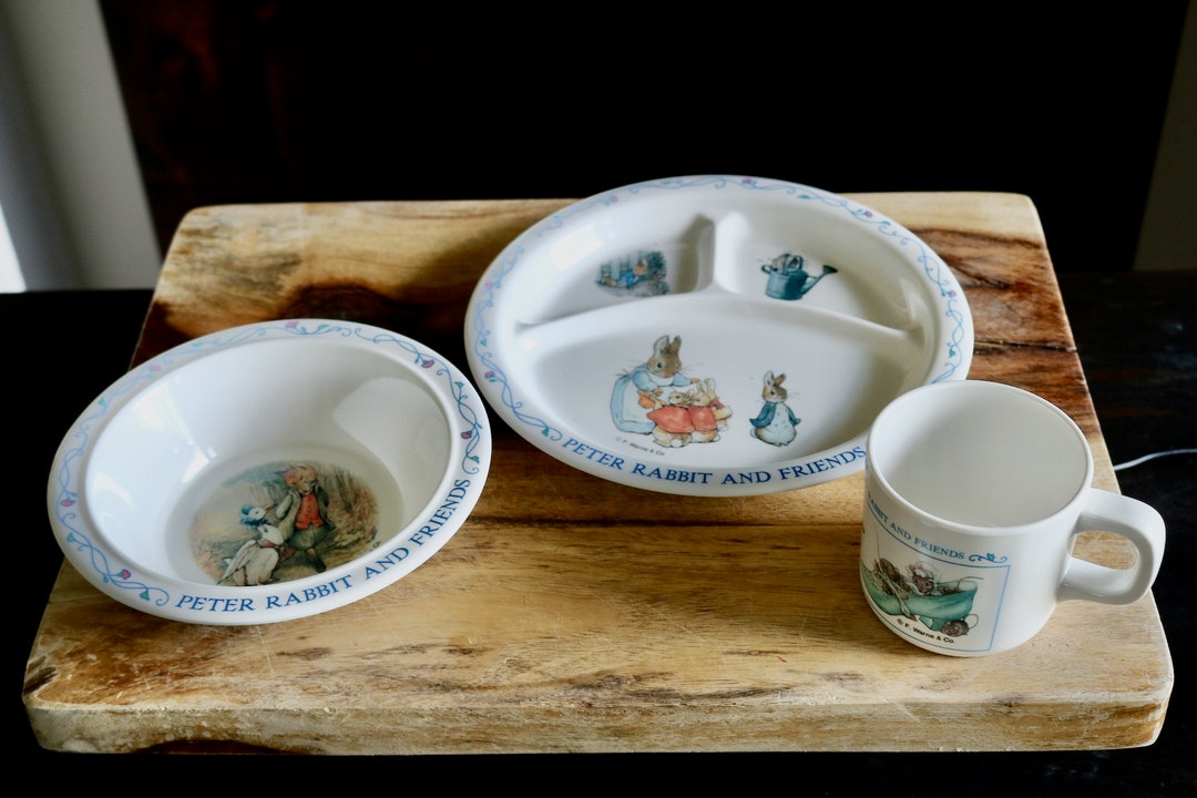 Vintage Eden Peter Rabbit Dishes, 3 Piece Melamine Dish Set With ...