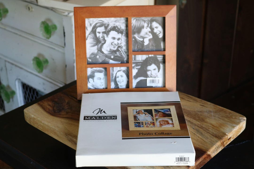 Vintage Wooden Photo Collage Frame, Malden Wood Picture Frame With 5 ...