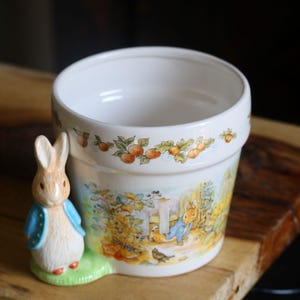 Vintage Peter Rabbit Flower Pot, Cute Indoor Bunny Planter, Sweet Peter ...