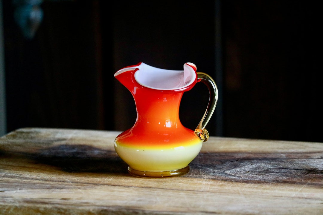 Vintage Cased Glass Creamer, Retro Kitchenalia, Little Candy Corn ...