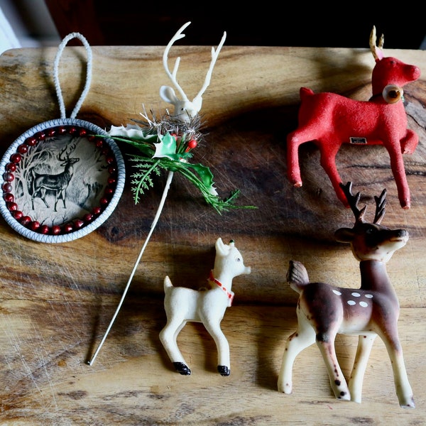 Flocked Deer - Etsy