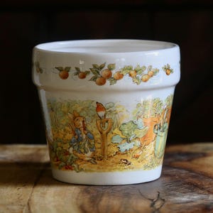 Vintage Peter Rabbit Flower Pot, Cute Indoor Bunny Planter, Sweet Peter ...