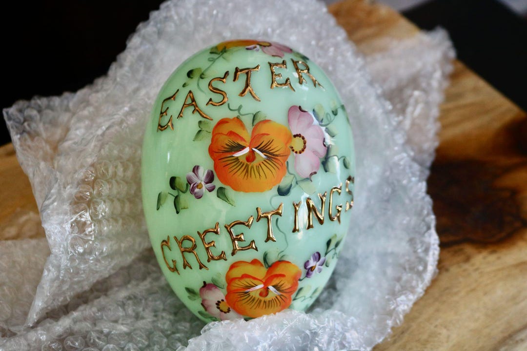 Large Mosser Jadeite Easter Egg, Vintage Easter Decor, Green Egg With ...