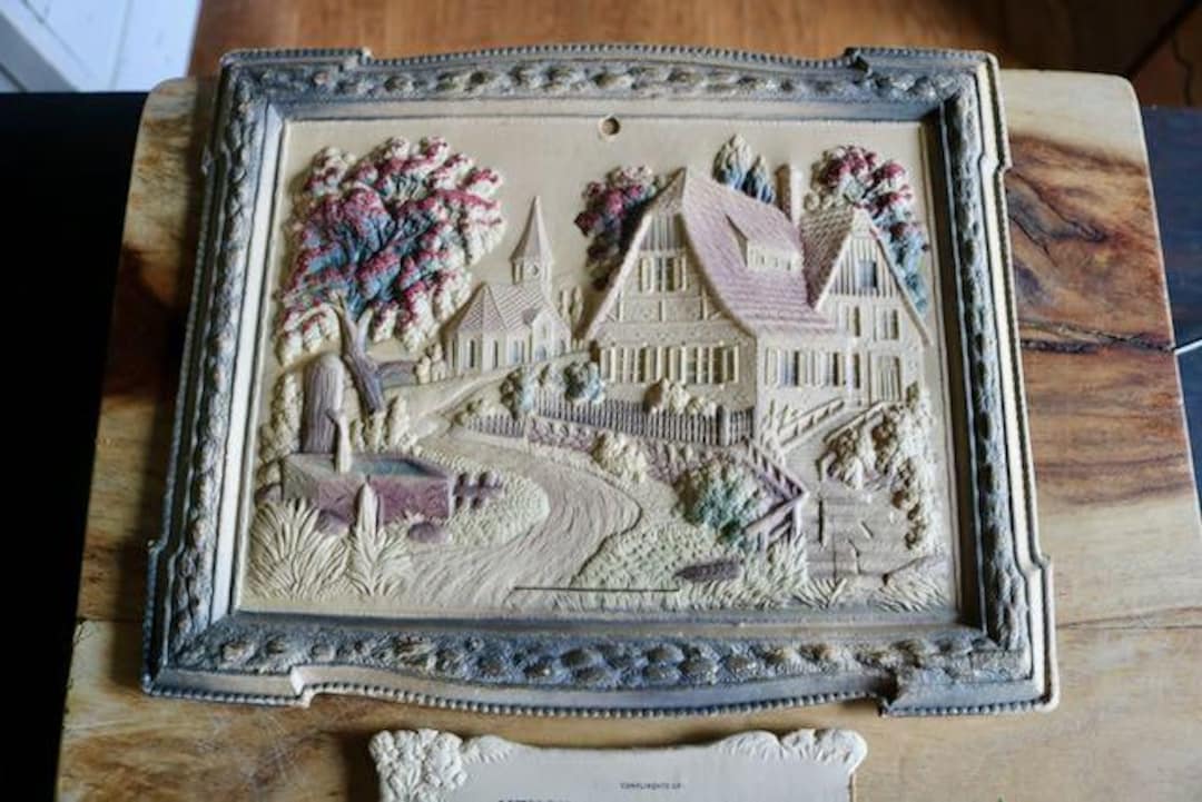 Antique German Calendar Top Wall Hanging, Rustic Spring Decor, Vintage ...