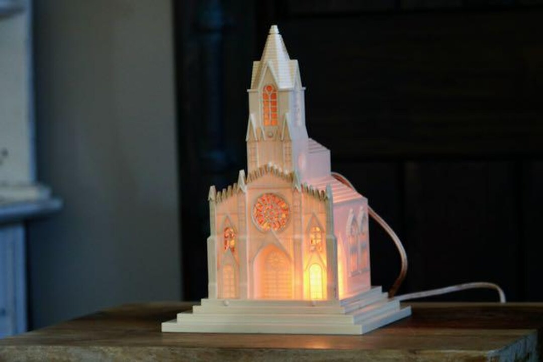 Raylite Light up Church, Vintage Christmas Decor, Electric Hard Plastic ...