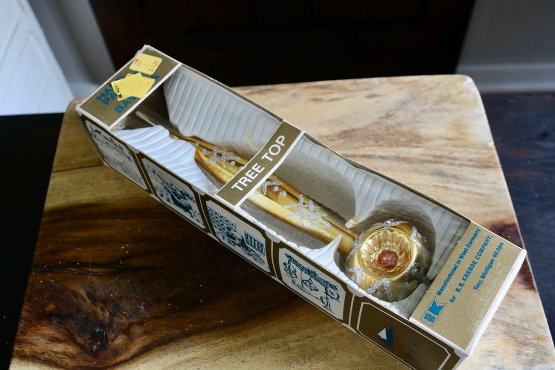 German Mercury Glass Spire Tree Topper, Vintage Christmas Decor ...