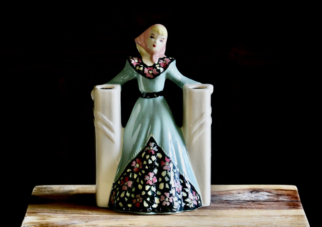Vintage Art Deco Lady Vase, Bougie Spring Decor, California Pottery ...