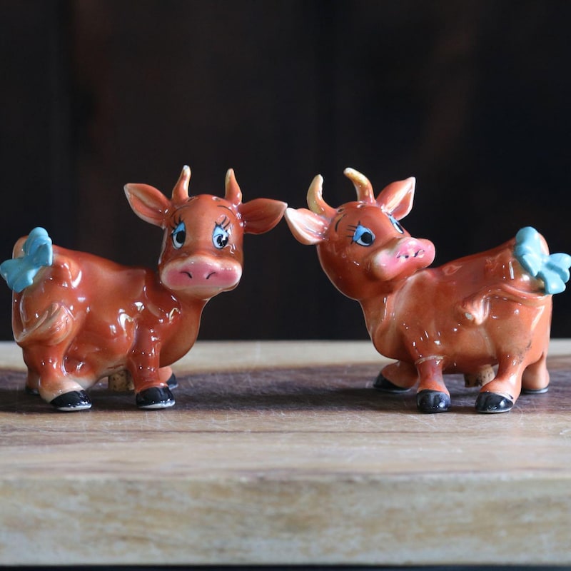 Vintage Cow Salt Shaker - Etsy