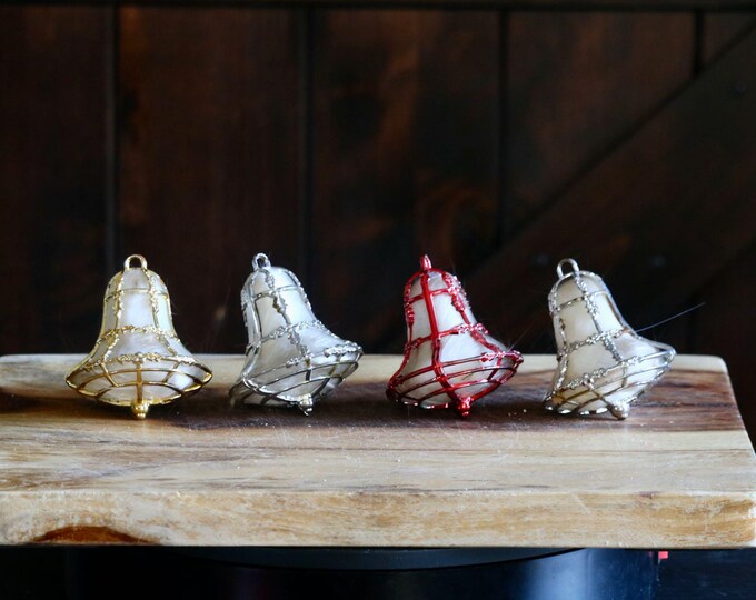 Angel Hair Bell Ornaments, Vintage Christmas Decor, Set of 4 Bradford ...