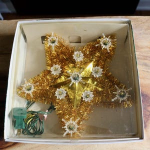 Electrified Flashing Star Tree Topper, Vintage Christmas Tree Decor ...