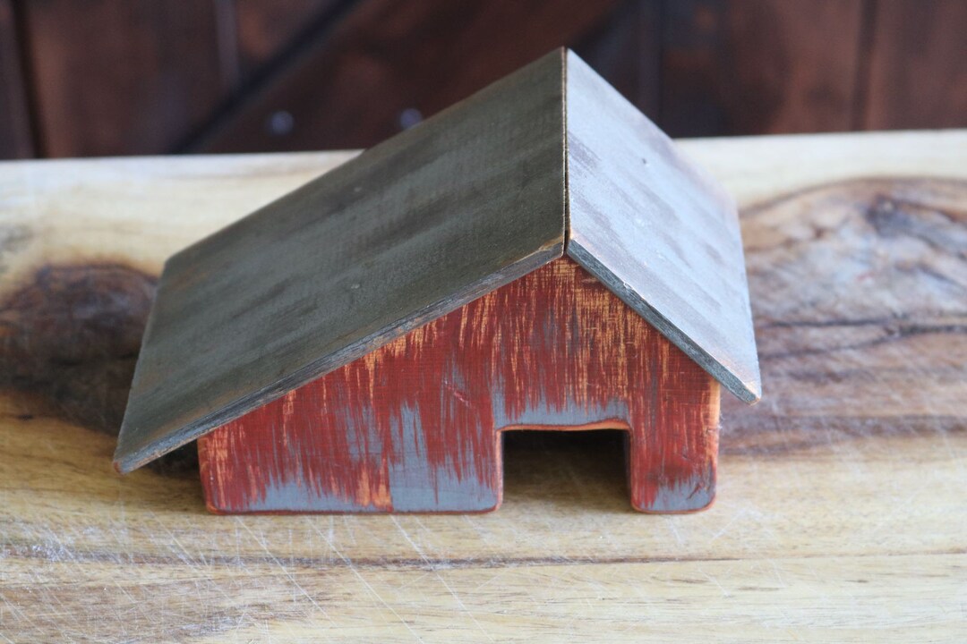 Vintage Wolf Creek Wooden Barn, Hand Made Folk Art Wood Building, Linda ...