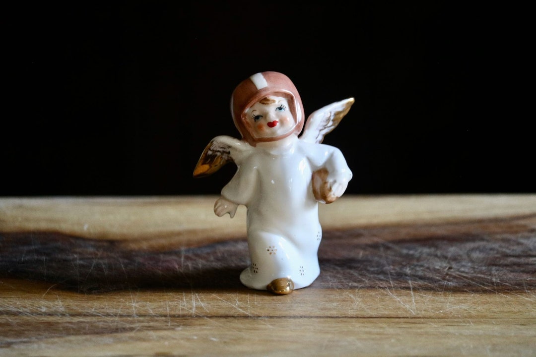 Vintage Fine A Quality Football Figurine, Cute Sports Boy Angel Wearing ...