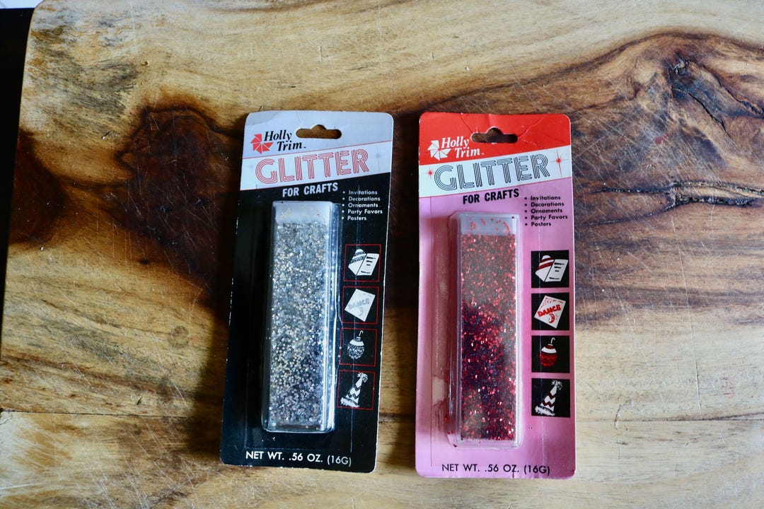 Holiday Metallic Craft Glitter, Vintage Christmas Crafting Supplies ...