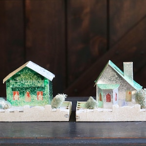 Christmas Village Snow Houses, Vintage Nostalgic Holiday Mantel Decor ...