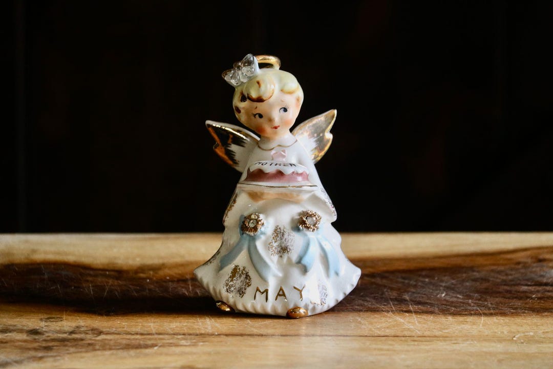 Vintage Lefton May Angel Figurine, Kitschy Spring Decor, Birth Month ...