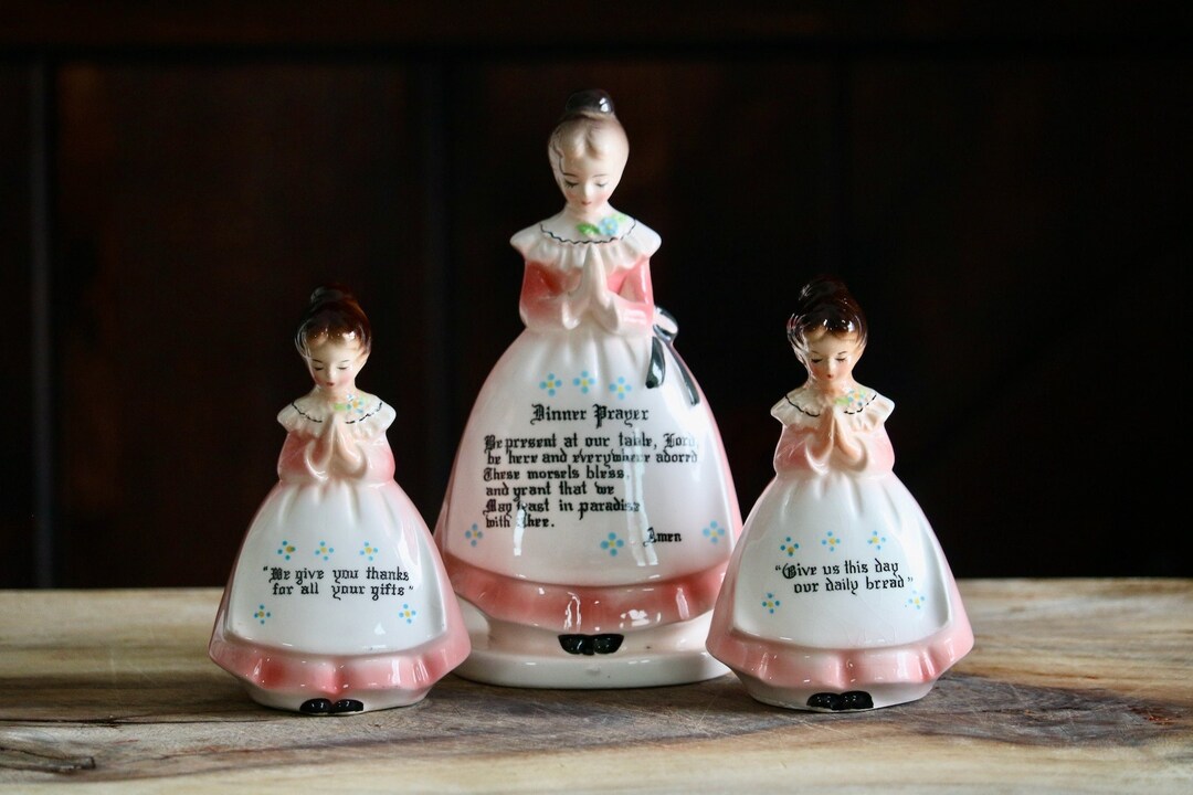 Vintage Enesco Praying Lady Salt and Pepper Shakers - Etsy