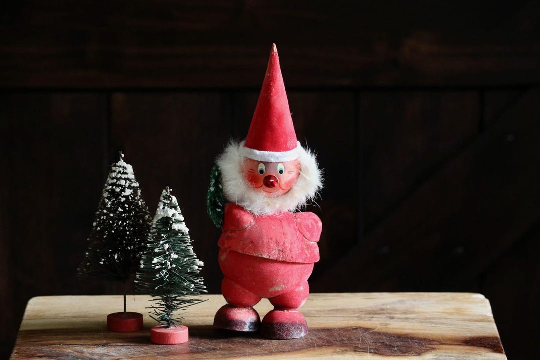 Bobblehead Santa Candy Container, Vintage Christmas Decor, Western ...